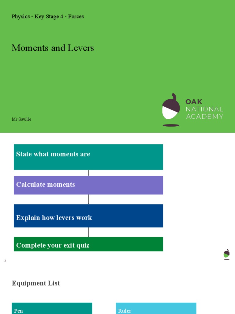 Physics - Key Stage 4 - Forces: Moments and Levers | PDF