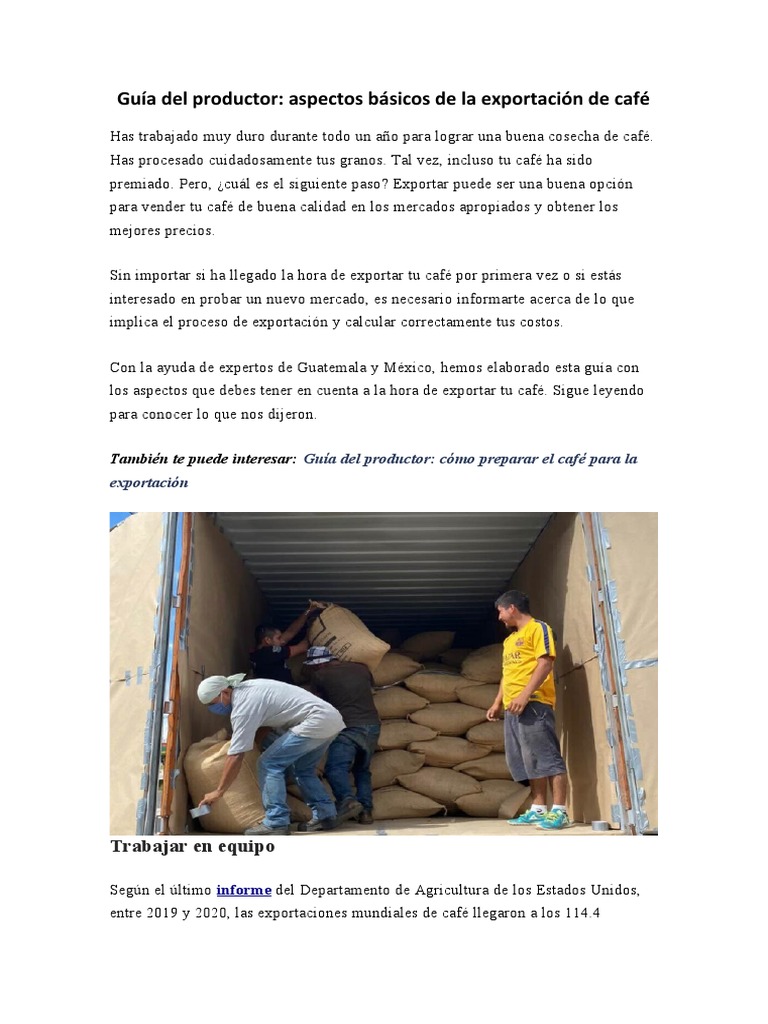 Guía Del Productor de Cafe | PDF | café | Economias