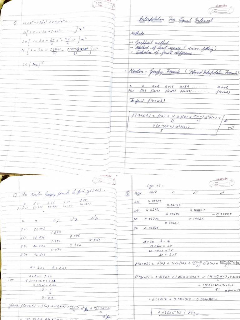 Interpolation For Equal Interval | PDF