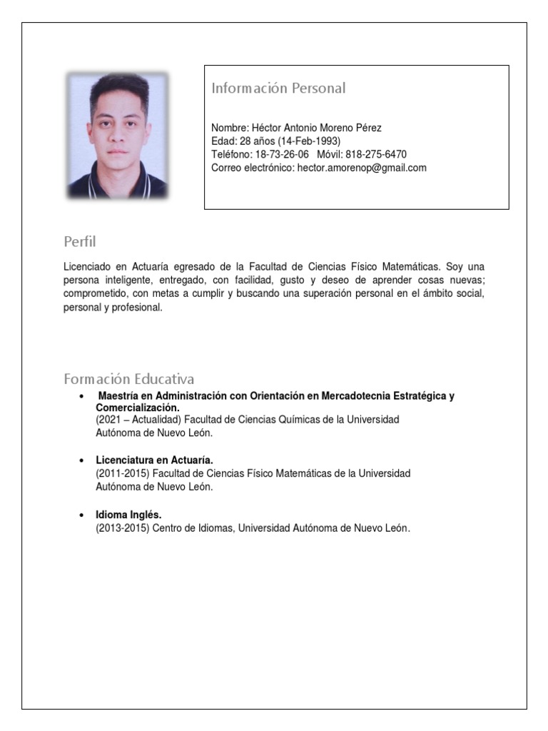 CV H Ctor Moreno 1629758909 | PDF | Informática | Business