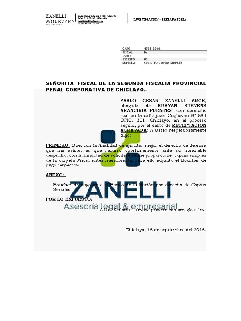 Zanelli & Guevara: Pablo Cesar Zanelli Arce, ARANCIBIA FUENTES, Con ...