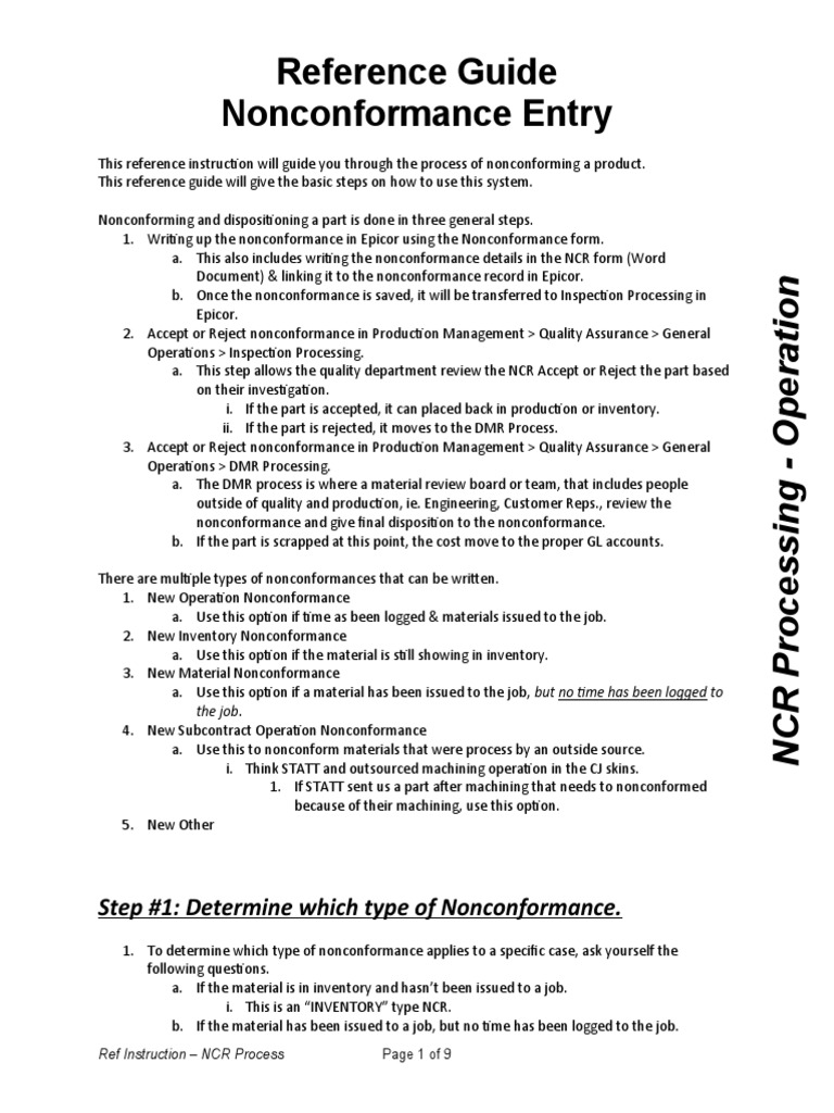 NCR Process Reference Guide | PDF | Business | Computing