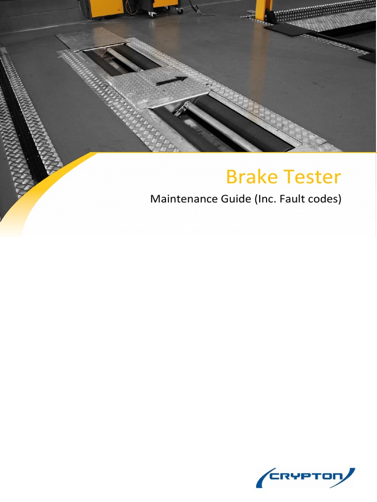 Brake Tester Maintenance Guide | PDF | Calibration | Electric Motor