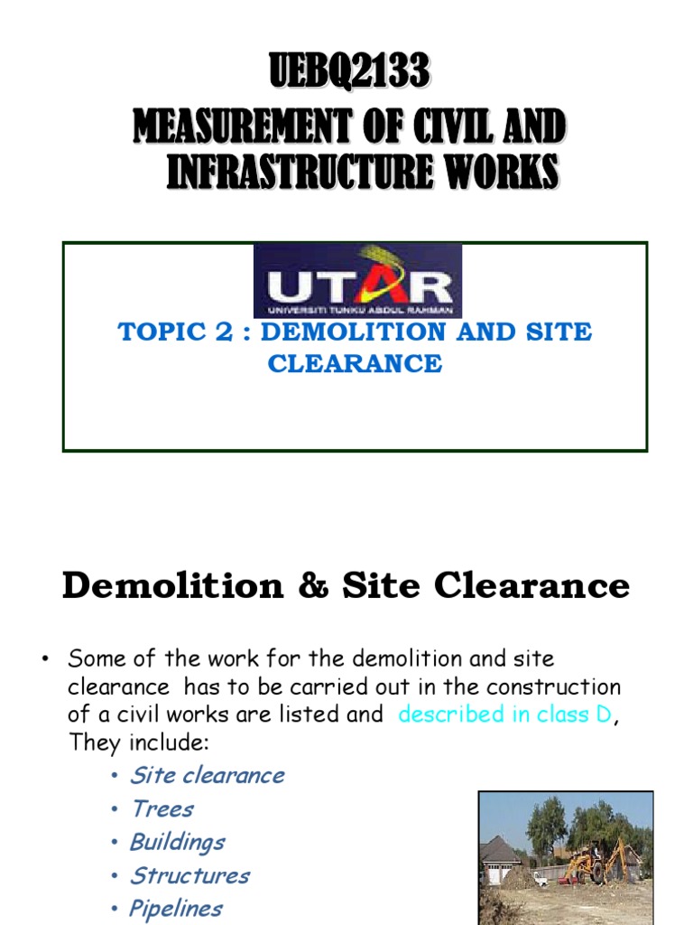 Demolition and Site Clearance Guide | PDF | Trees | Horticulture And ...
