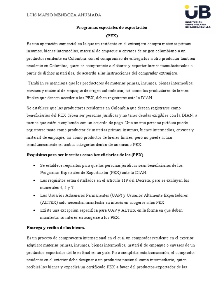 Programas especiales de exportación (1) | PDF