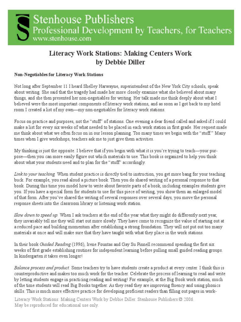 Literacy Work Stations | PDF | Literacy | Human Communication