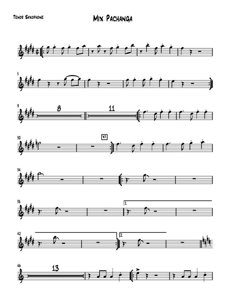 Mix Pachanga - Tenor Saxophone | PDF