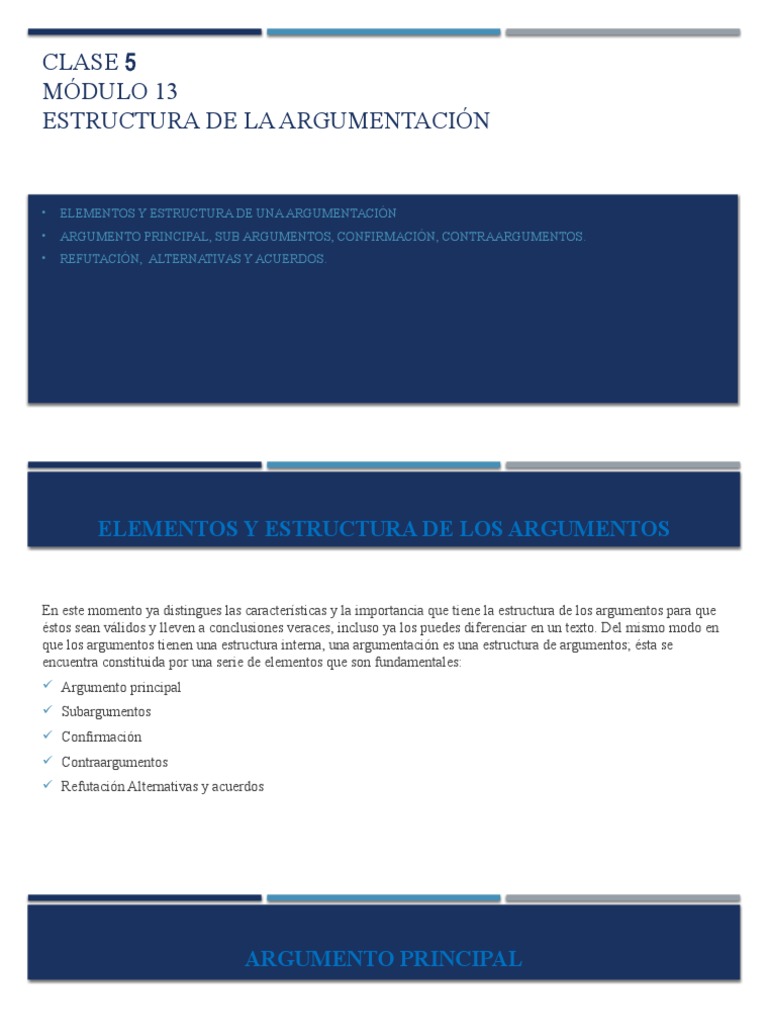 Clase 5 Módulo 13 Estructura de La Argumentación | PDF | Argumento | Razón