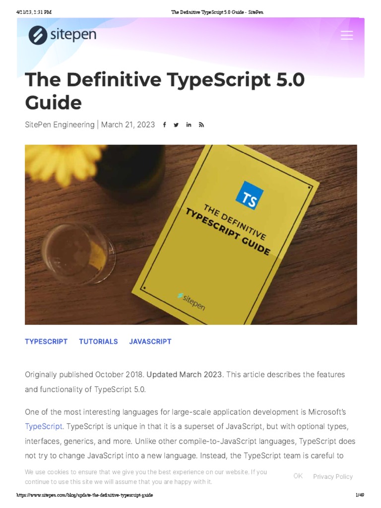 The de Nitive Typescript 5.0 Guide | PDF