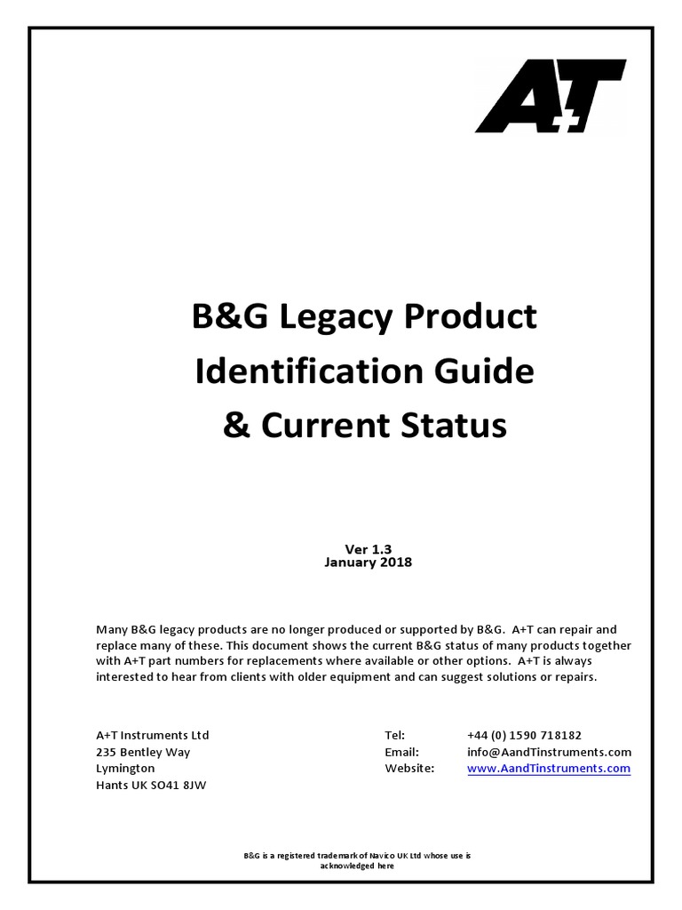 BG Product Identification and AT Status V1.3 | PDF | Valve | Mast (Sailing)