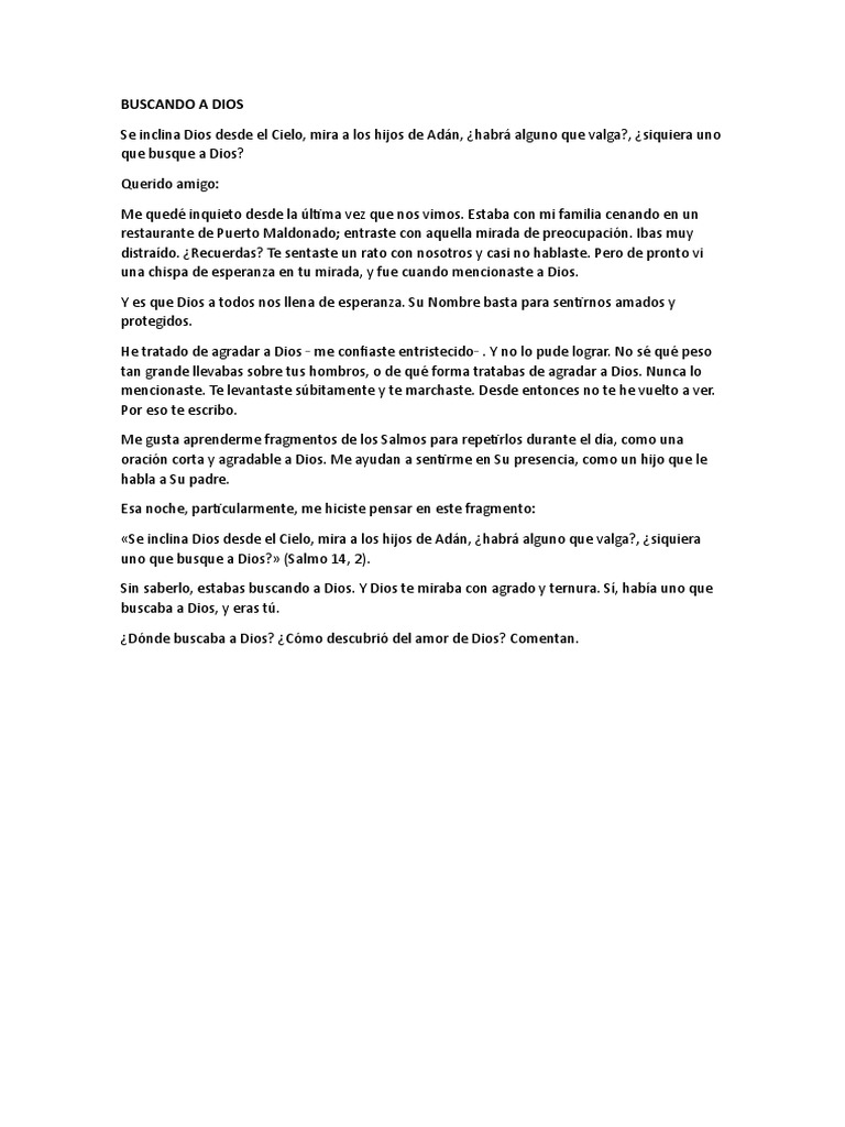 Buscando A Dios | PDF | Salvación | Amor