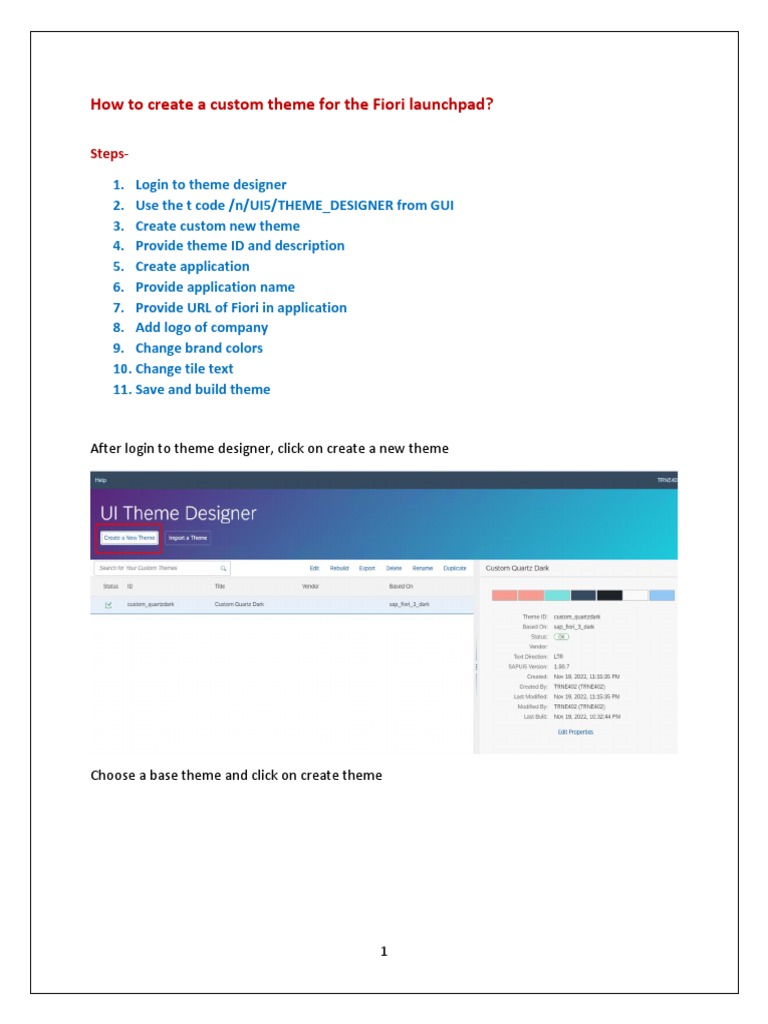 Custom Theme For Fiori Launchpad | PDF Custom Theme For Fiori Launchpad | PDF