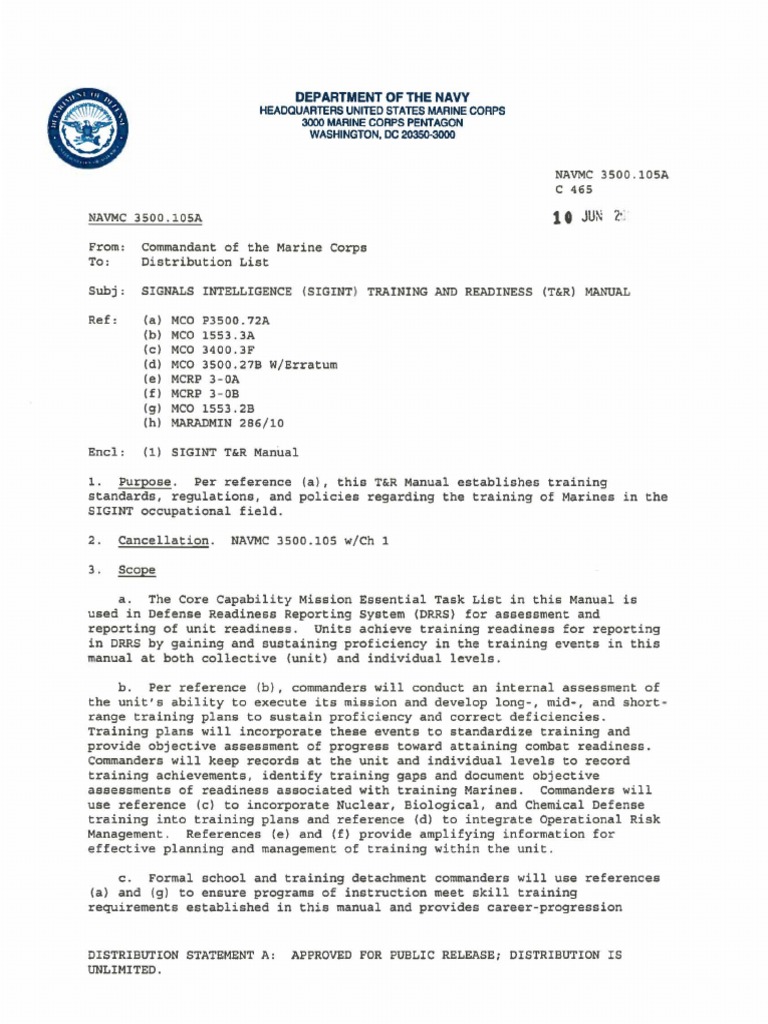 Signals Intelligence (Sigint) Training and Readiness | PDF | United ...