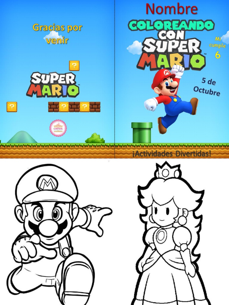 Libro para Colorear Super Mario | PDF