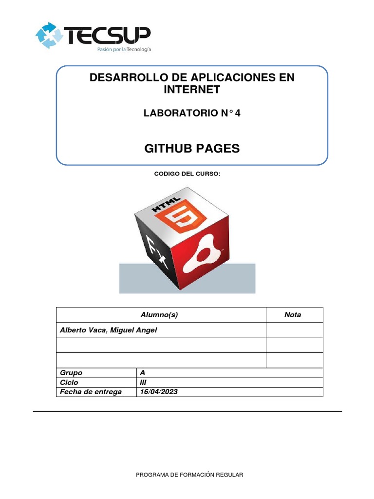 Laboratorio: GitHub Pages Básico | PDF | Red mundial | Internet y web