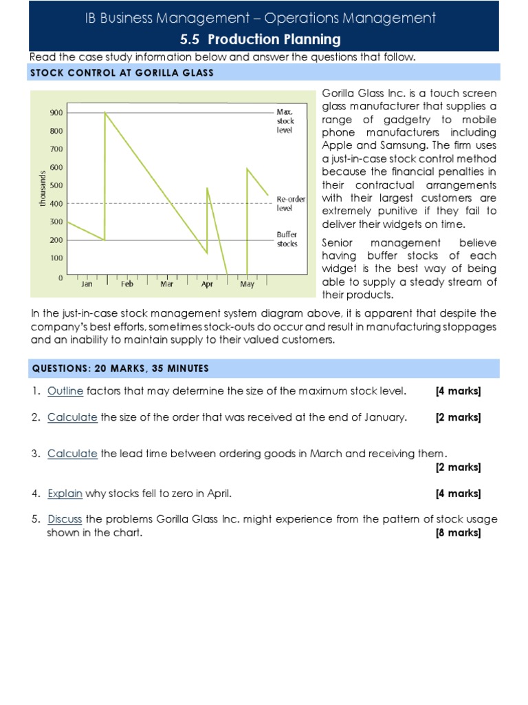 5.5a Activity - Production Planning Activity | PDF