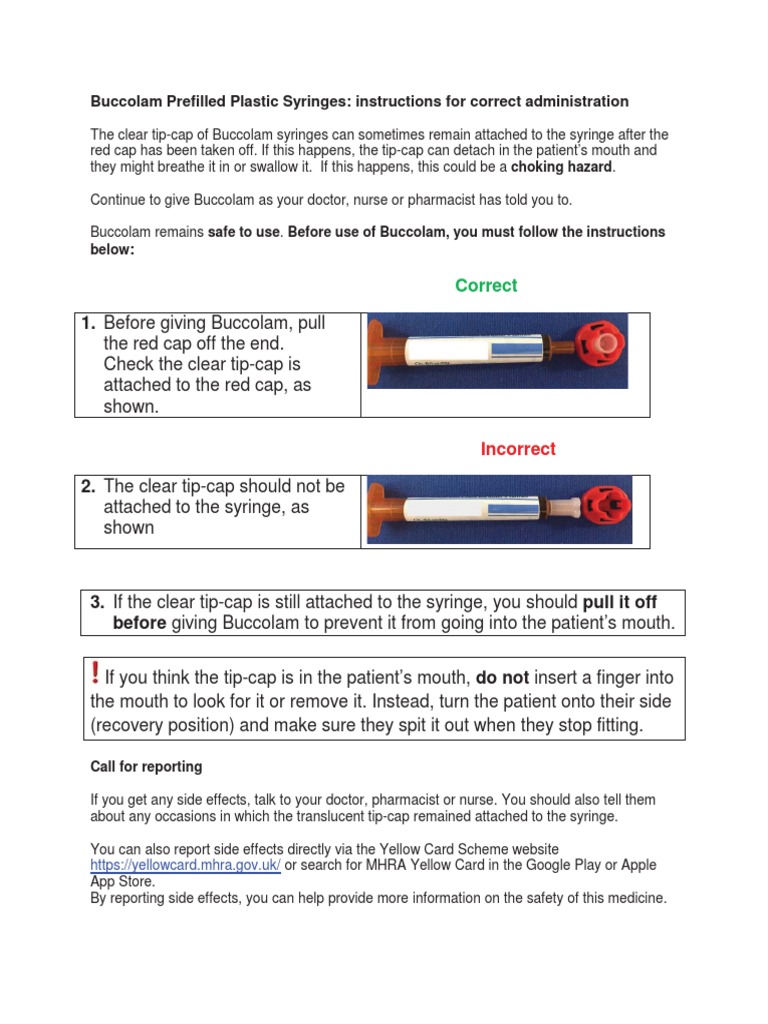 Buccolam Administration Instructions | PDF | Science & Mathematics