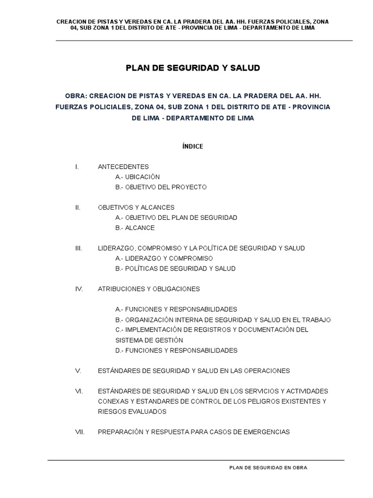 Plan de Seguridad en Obra | PDF | Seguridad y salud ocupacional | Encendiendo