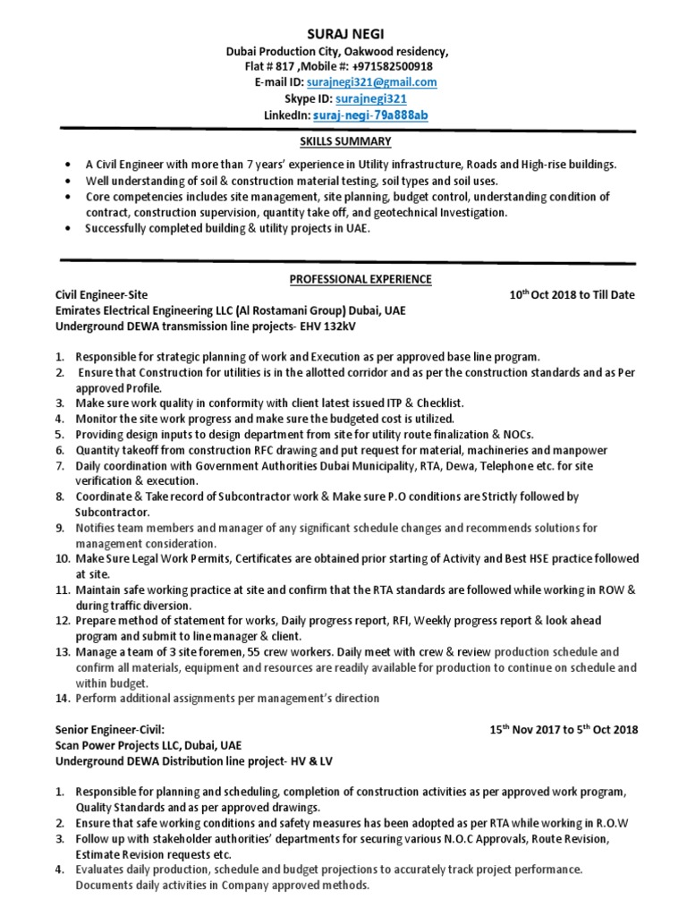 Suraj CV | PDF | United Arab Emirates | Engineering