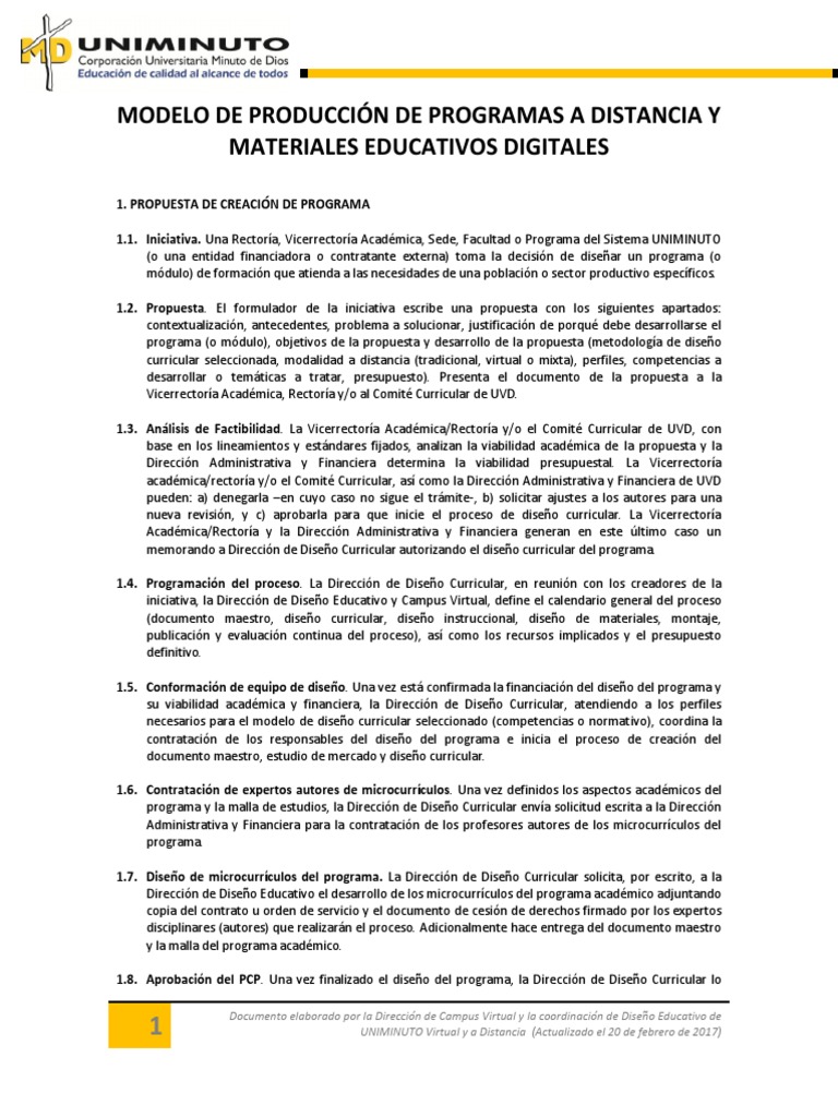 Modelo de Produccion UVD V2b | PDF | Diseño | Diseño instruccional