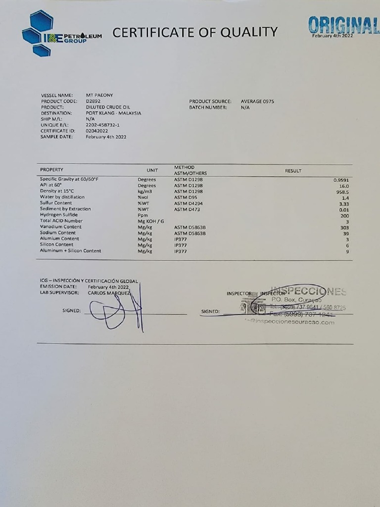 Quality Certificate | PDF