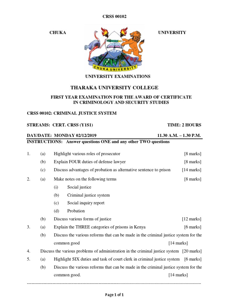 Tharaka University College | PDF | Criminal Justice | Crime & Violence