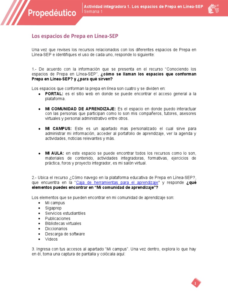 Prepa en Linea | PDF | Salón de clases | Sitios web