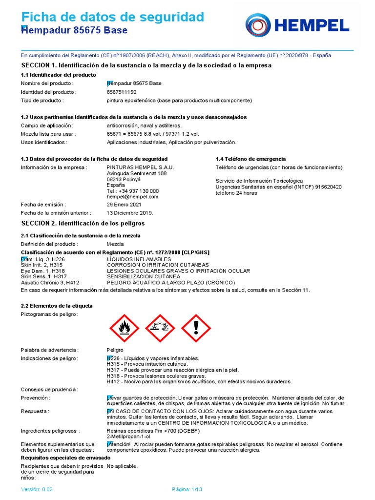 FDS Hempadur 85675 Base | PDF
