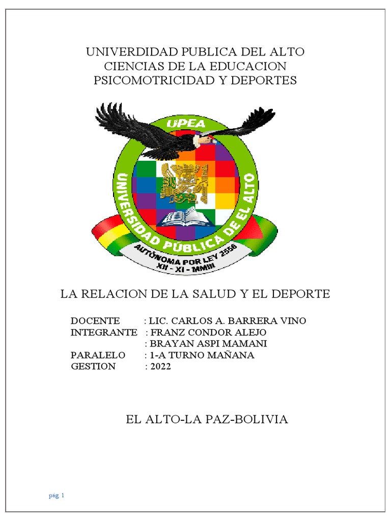 Salud y Deporte en la UPEA | PDF | Relaciones personales, crianza y ...