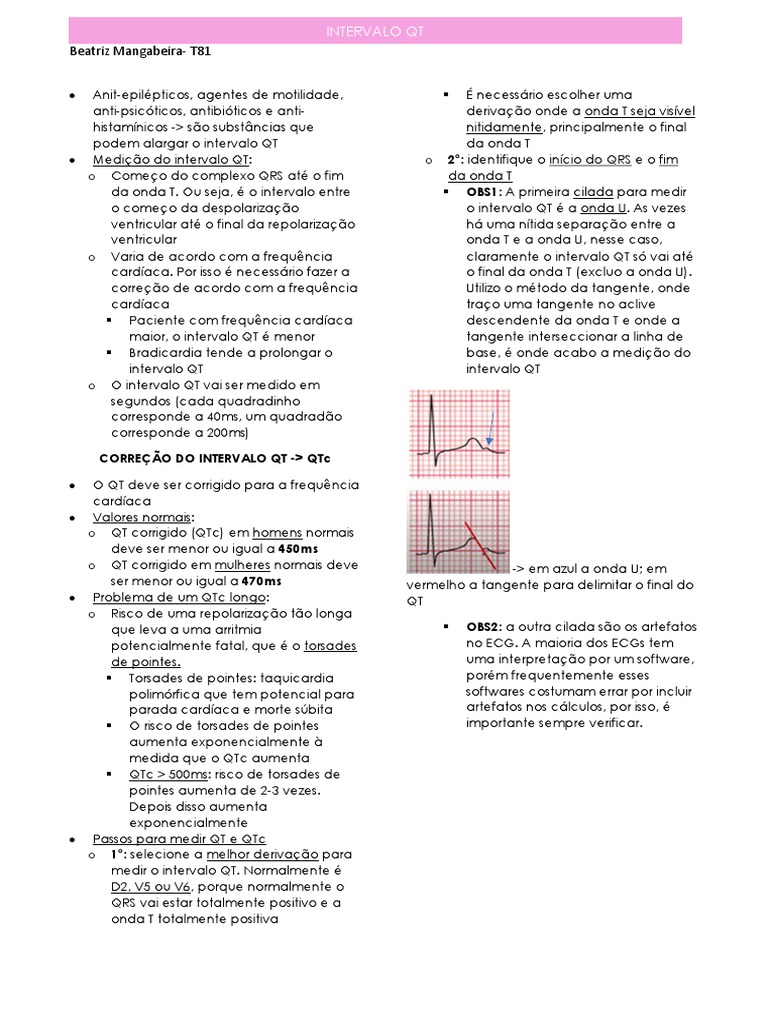 7 - Intervalo QT | PDF | Eletrocardiografia | Medicina Clínica 7 - Intervalo QT | PDF | Eletrocardiografia | Medicina Clínica