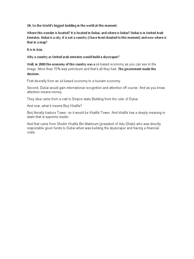 Burj Khalifa Text | PDF