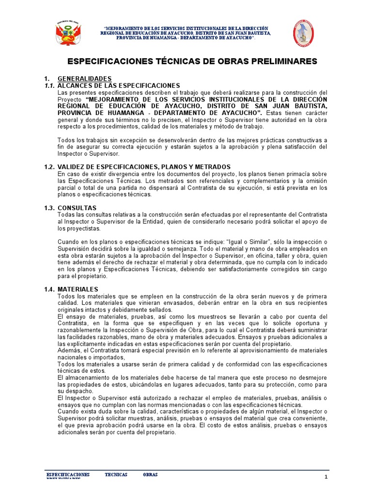Ee. Tt. Obras Preliminares | PDF | Hormigón | Demolición