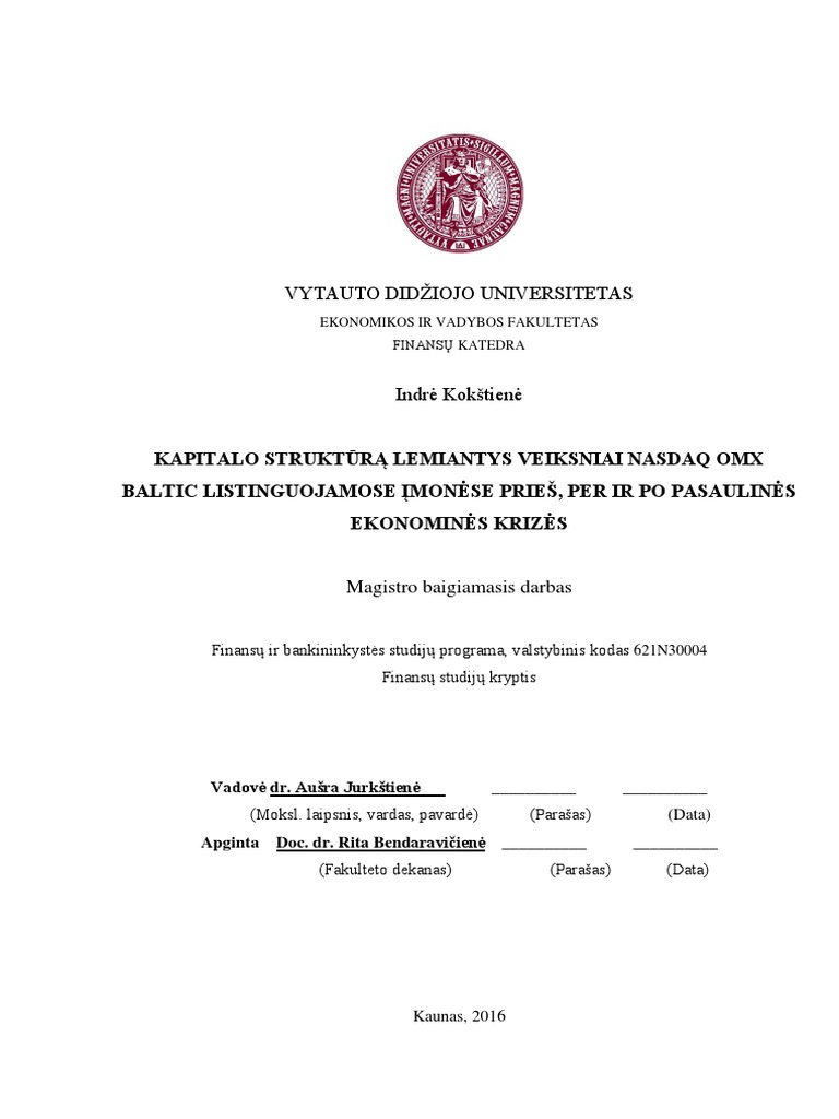 Vytauto Didžiojo Universitetas | PDF