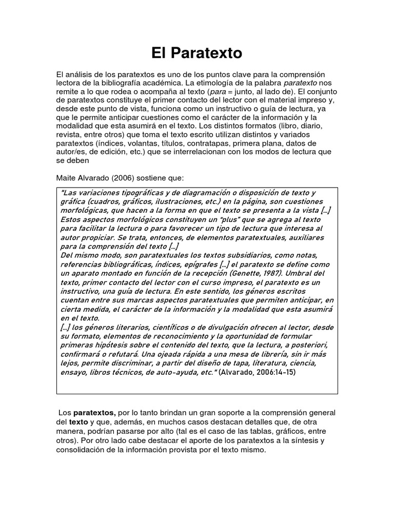 Clase 1 El Paratexto | PDF | Escritura