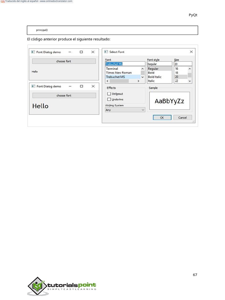 Pyqt5 Tutorial (071-134) .En - Es | PDF