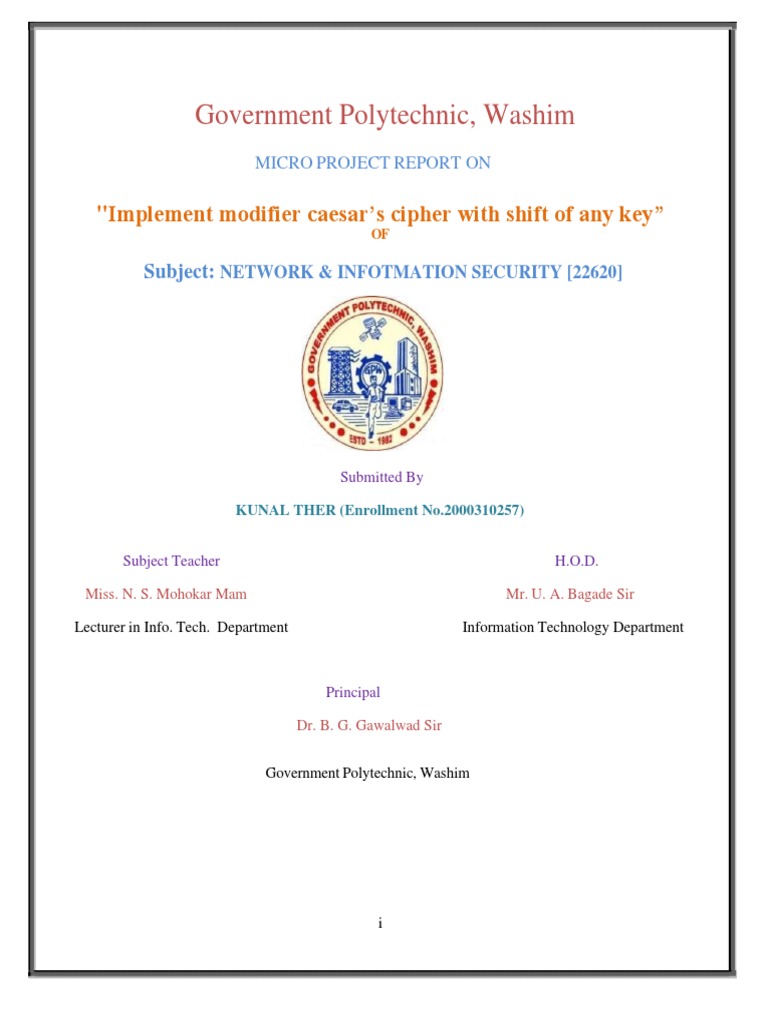 Nis (22620) Subject Microproject | PDF | Encryption | Cryptography