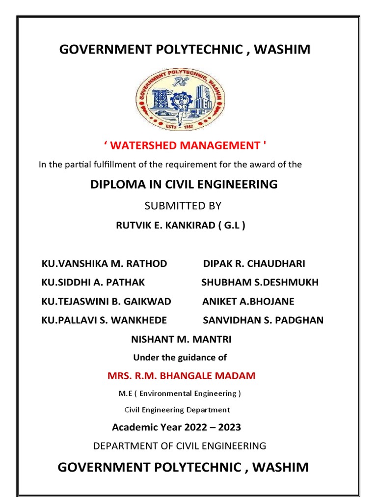 Government Polytechnic, Washim: Diploma in Civil Engineering | PDF ...