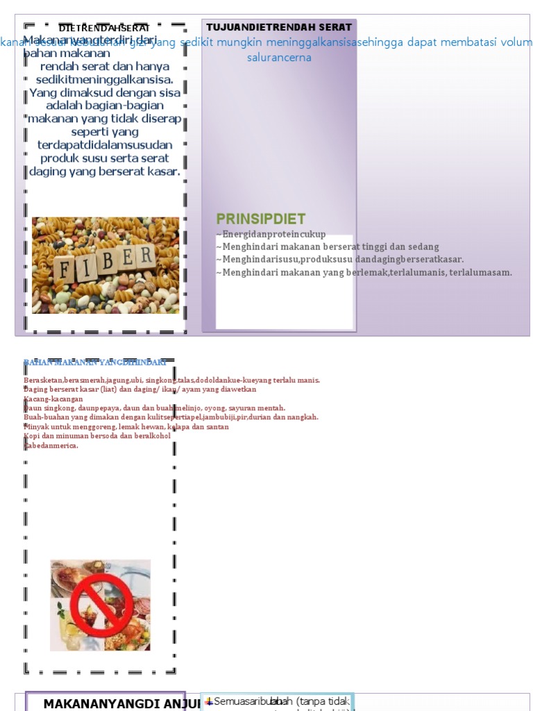 Leaflet Diet Rendah Serat | PDF