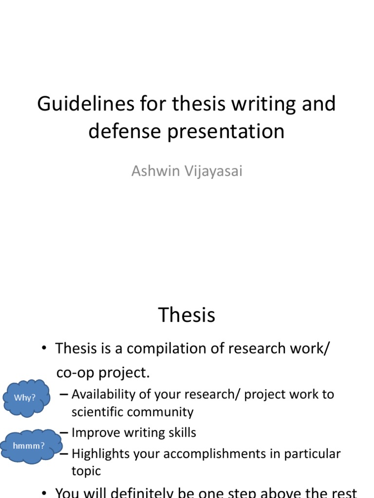 Guidelines For Thesis Writing and Defense Presentation | PDF | Thesis | Science