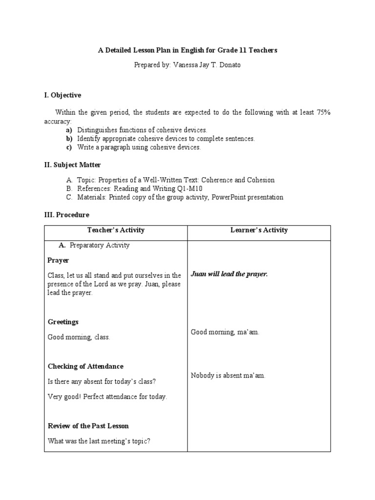 DLP Coherence and Cohesion | PDF | Communication