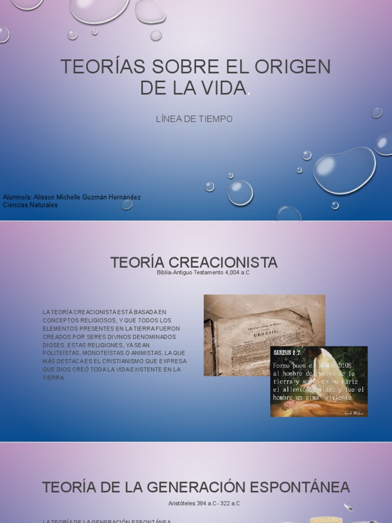 Teorías Sobre El Origen de La Vida | PDF