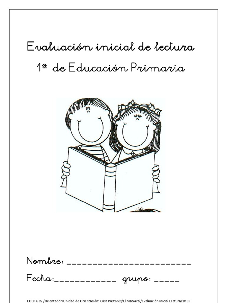 Prueba Inicial Lectura 1c2ba Miguel1 | PDF | Fonología | Lingüística