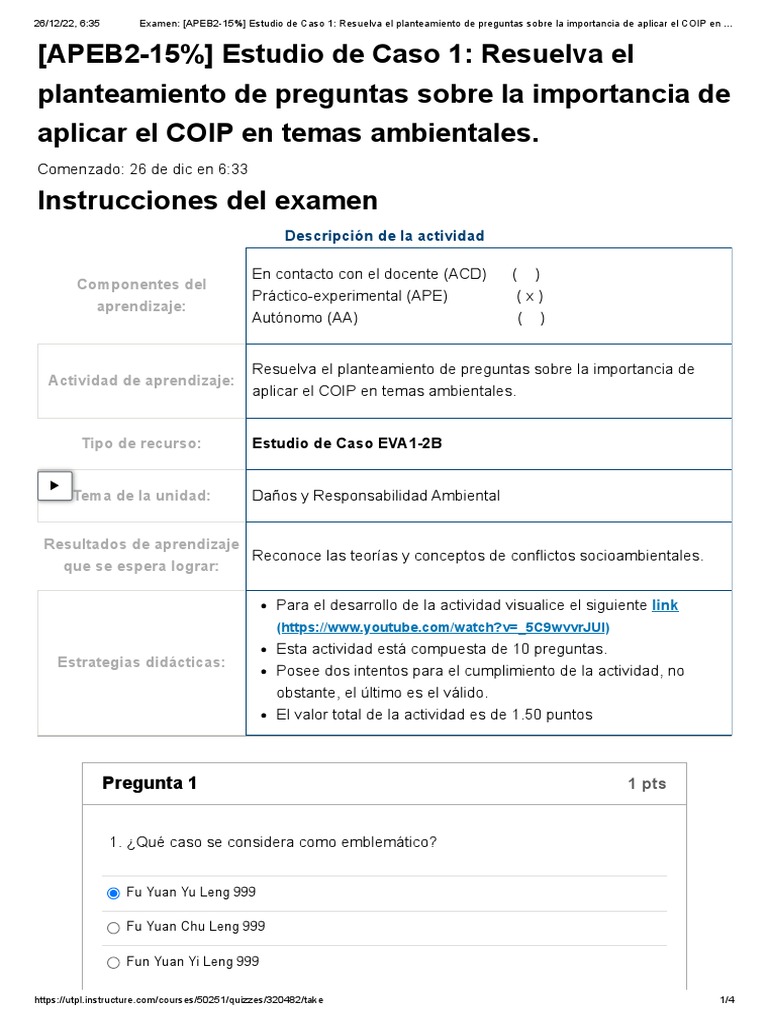 Examen - (APEB2-15%) Estudio de Caso 1 - Resuelva El Planteamiento de Preguntas Sobre La ...