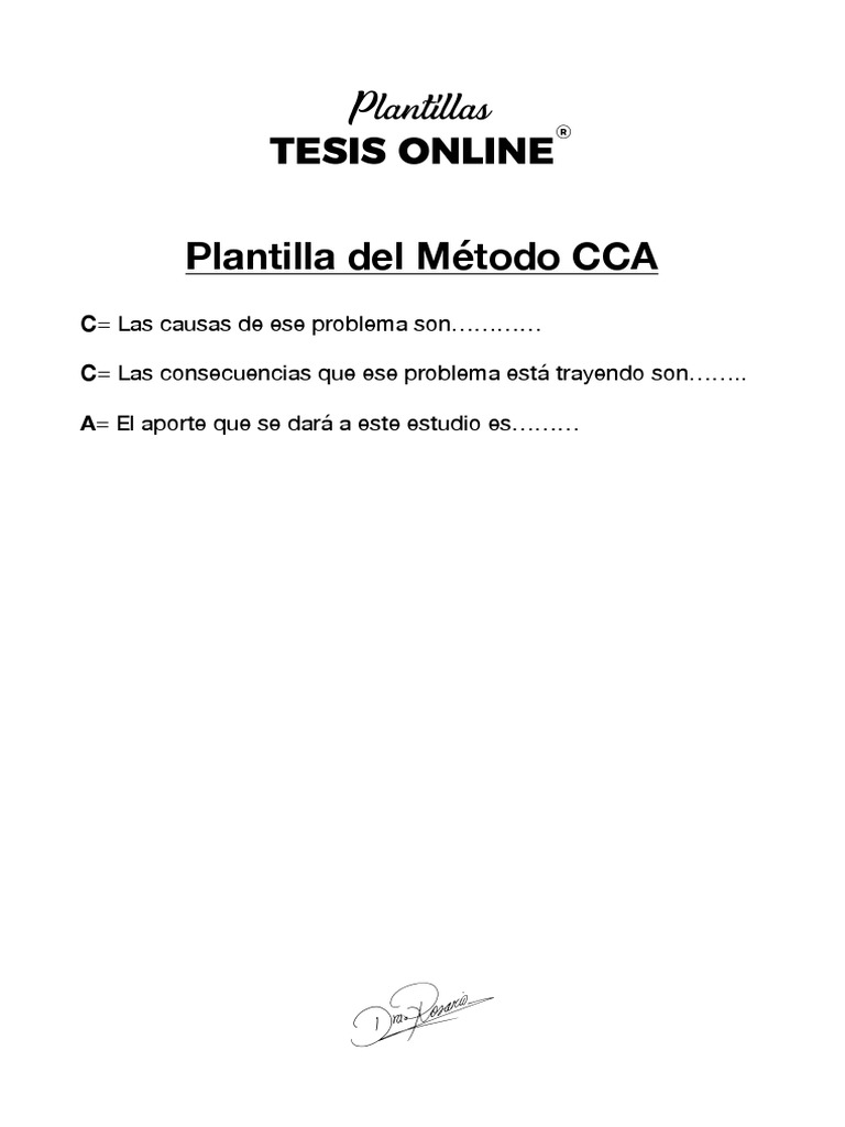 Plantilla - Clase 05 (Método Cca) | PDF