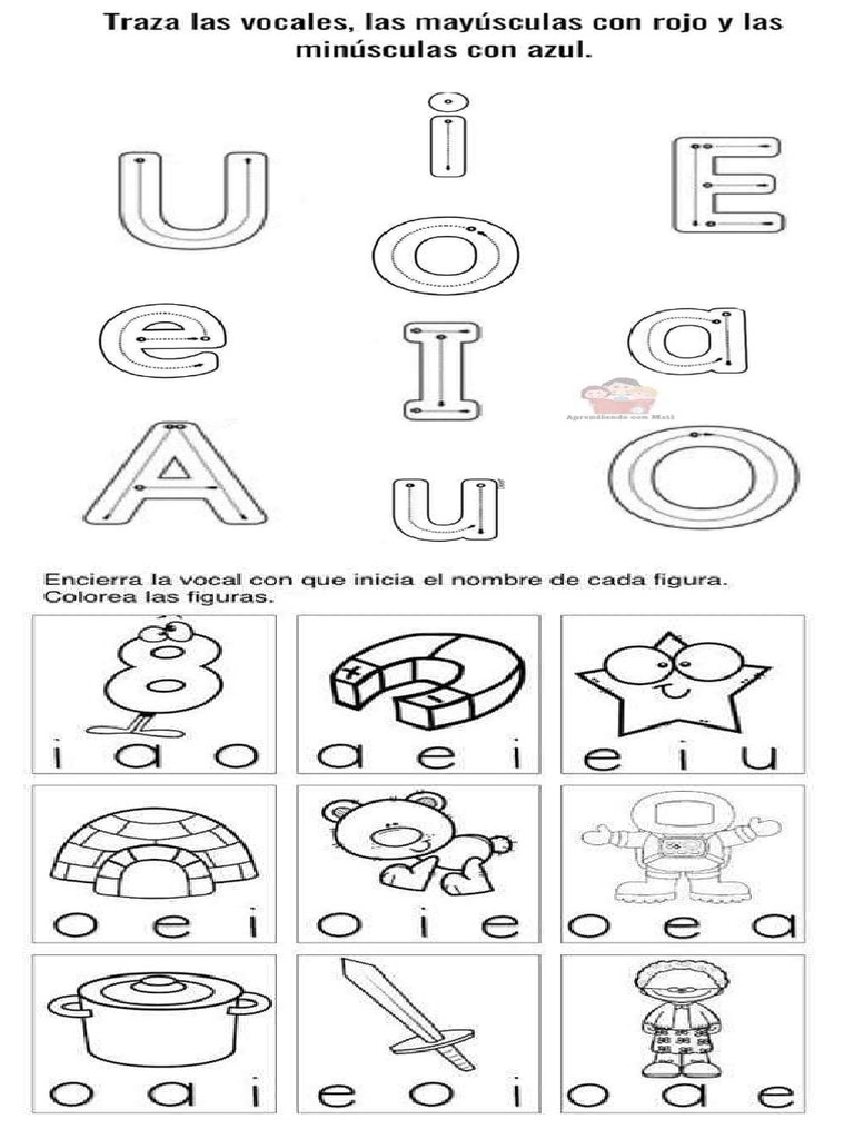 Hoja de Trabajo Las Vocales | PDF