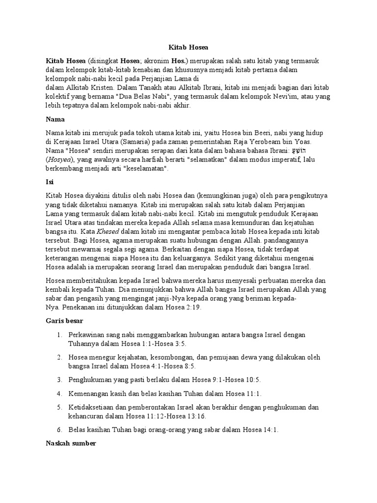 Kitab Hosea | PDF