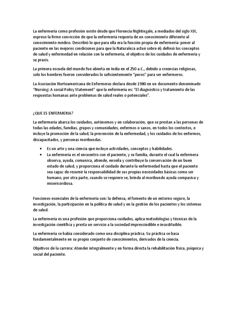 Que Es Enfermeria | PDF | Enfermería | Conocimiento