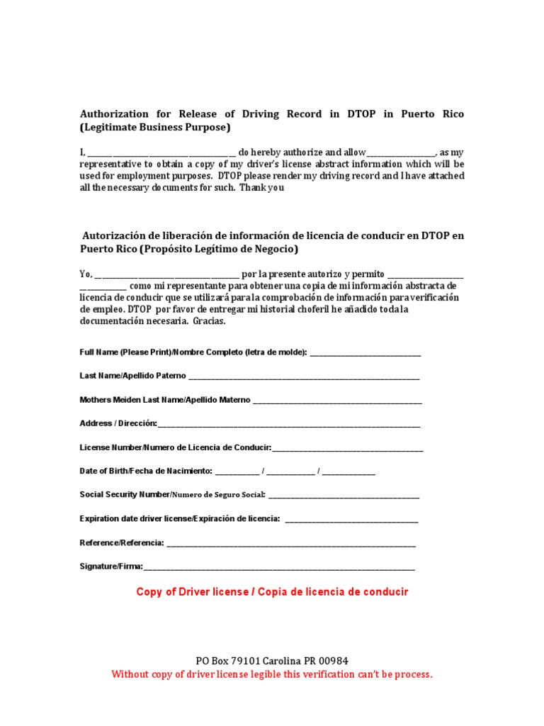 Puerto Rico-001 MVR Driving Abstract | PDF