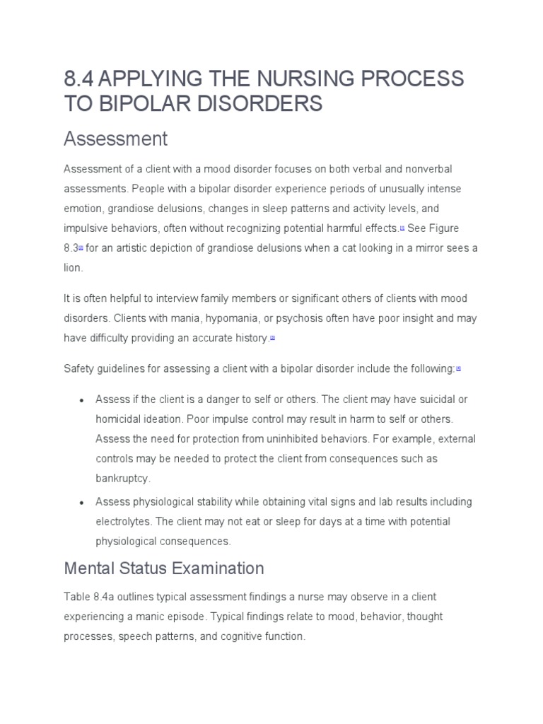 Nursing Management of Bipolar Disorder | PDF | Mania | Mental Disorder