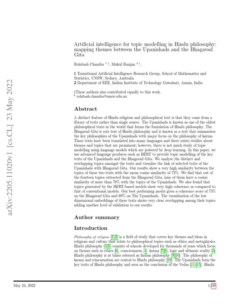 Artificial Intelligence For Topic Modelling in Hin | PDF | Cluster Analysis | Upanishads